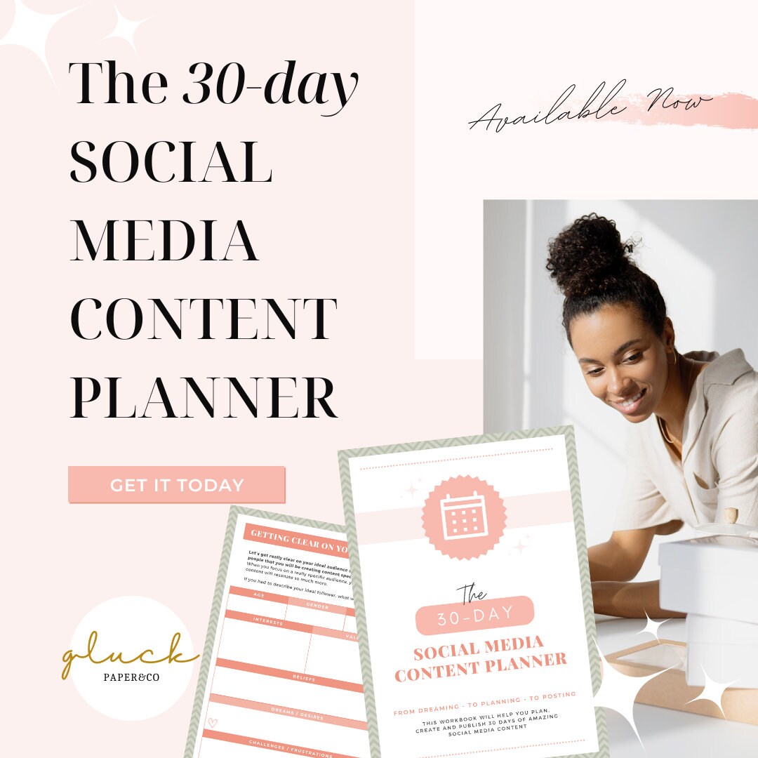 30-day Social Media Content Planner | Strategy | Printable PDF | Social Media Posting | Ideas ...