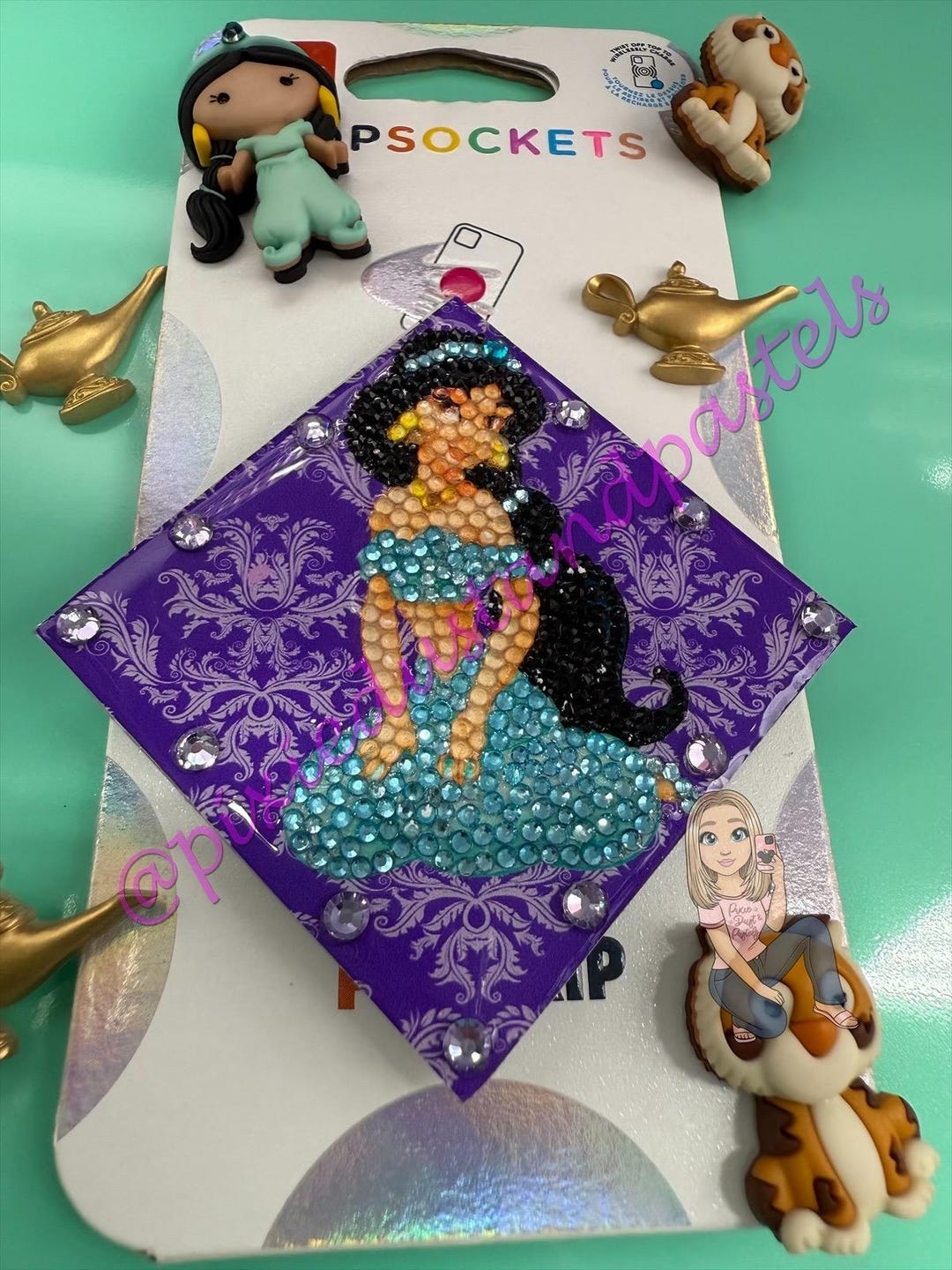 Jasmine ALL BLING Princess Phone Grip - Arabian Princess Phone Socket ...