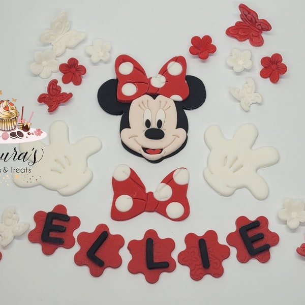 Red Minnie Mouse Cake Topper - Etsy