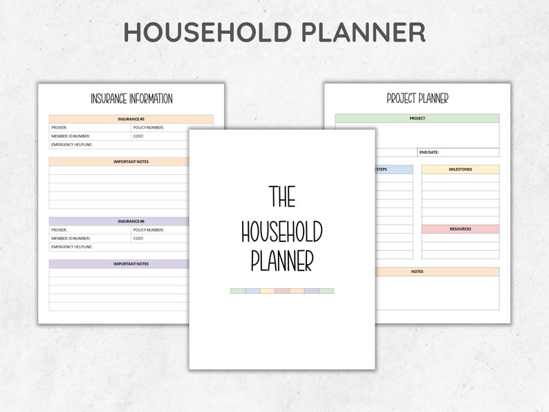 Household Planner Printables Bundle Home Management Planner Printable ...