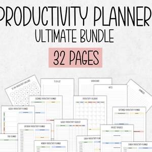 Productivity Planner Printable Bundle Productivity Template - Etsy