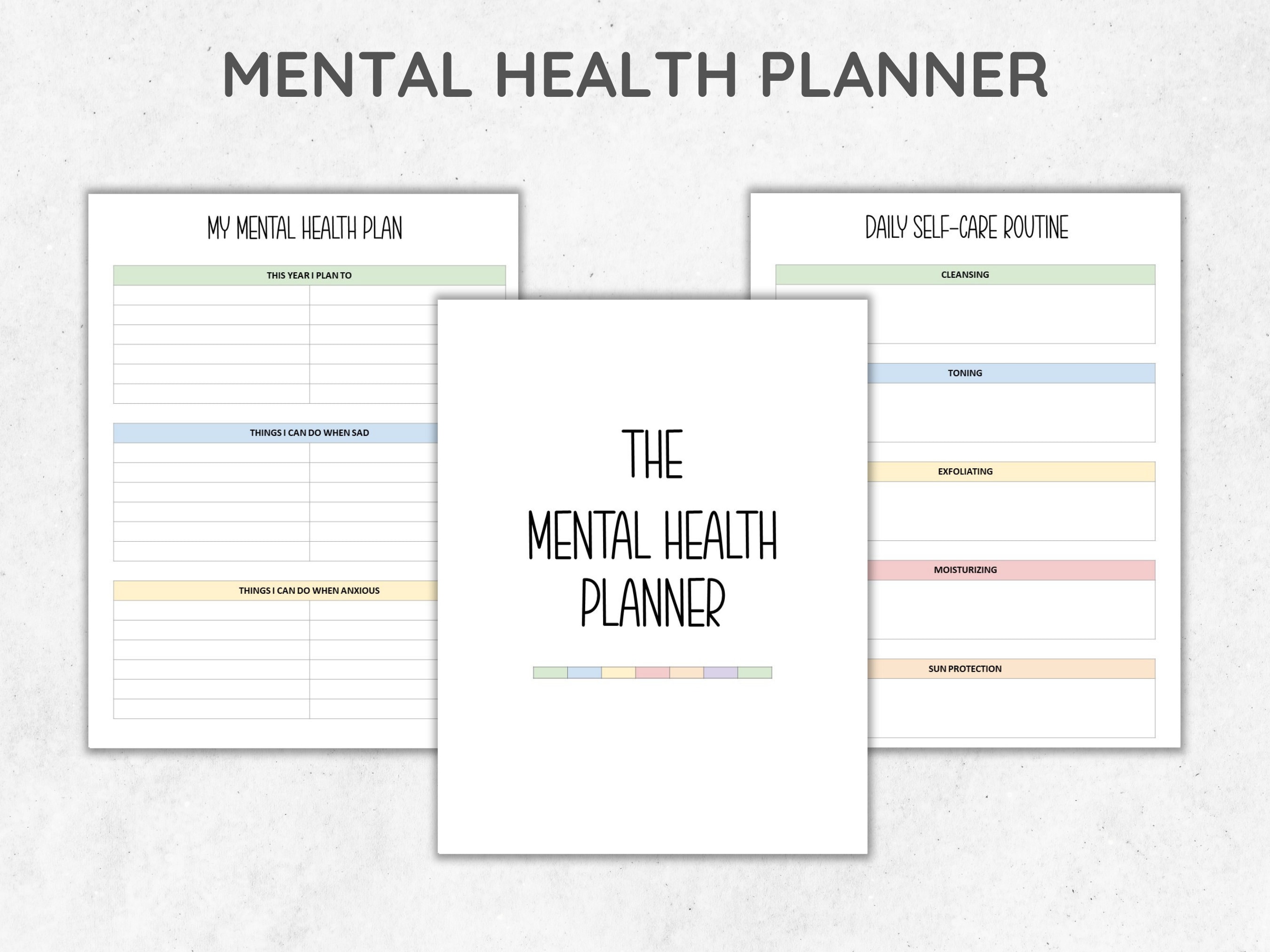 Mental Health Planner Printable Bundle Mental Health Journal Mental ...