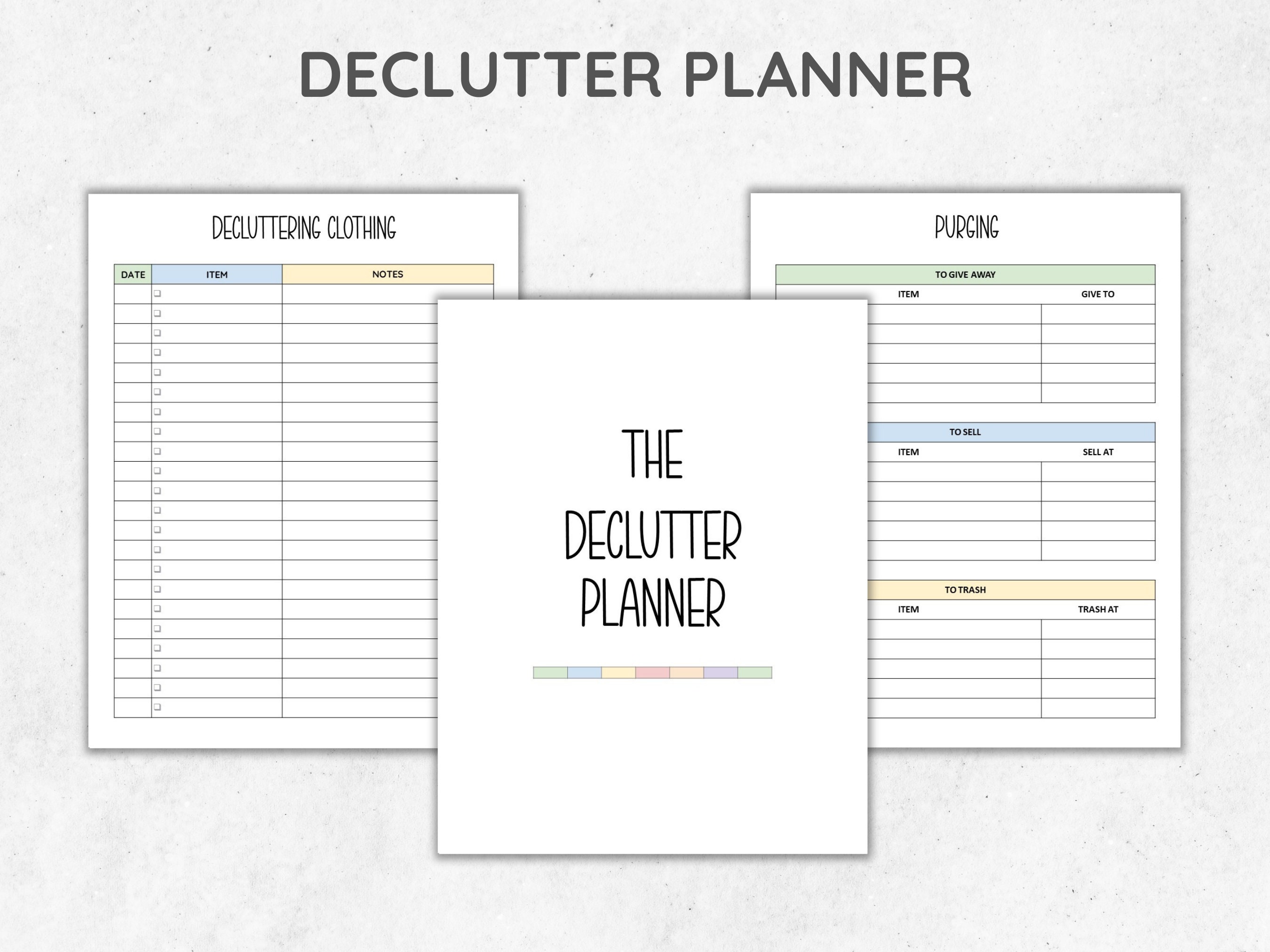 Declutter Planner Printable Bundle Declutter Schedule Printable ...
