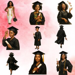Graduation Clipart Bundle – Black Excellence Edition | 38 PNG Images ...