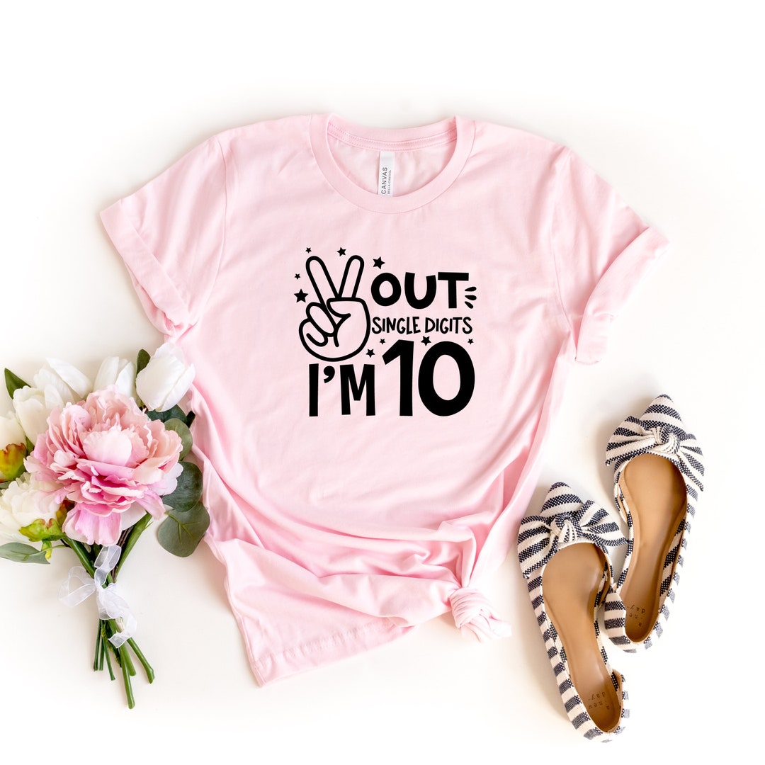 Peace Out Single Digit I'm 10 Shirt, 10th Birthday Shirt, Birthday Girl Shirt, Birthday Boy T ...