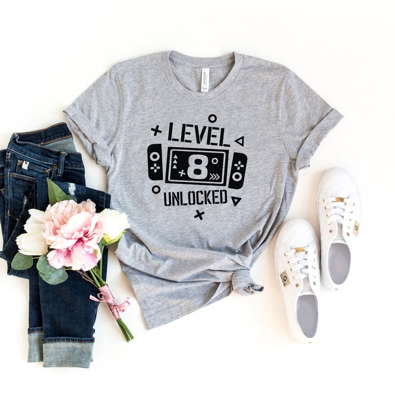 Level Unlocked Birthday Shirt Custom Age Birthday Boy Gamer - Etsy