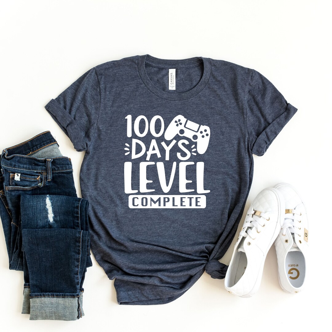 100 Days Level Complete Shirt, 100 Days of School Boy Shirt, 100 Days ...