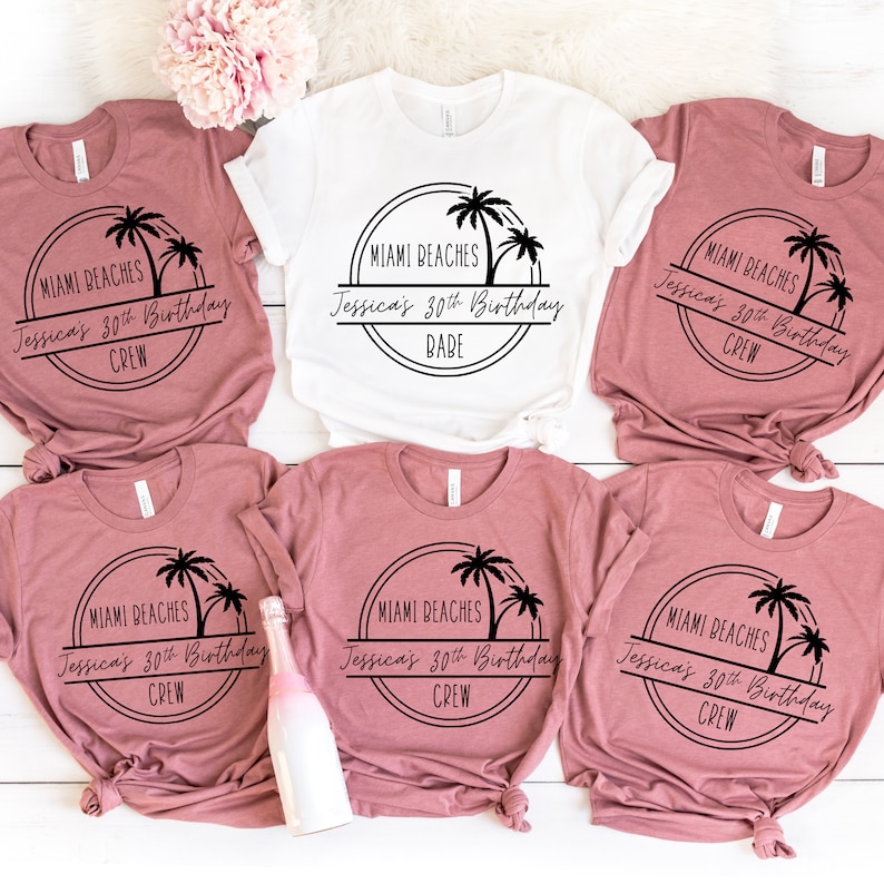 Custom Beach Birthday Party Shirt Custom Beach Birthday Babe - Etsy