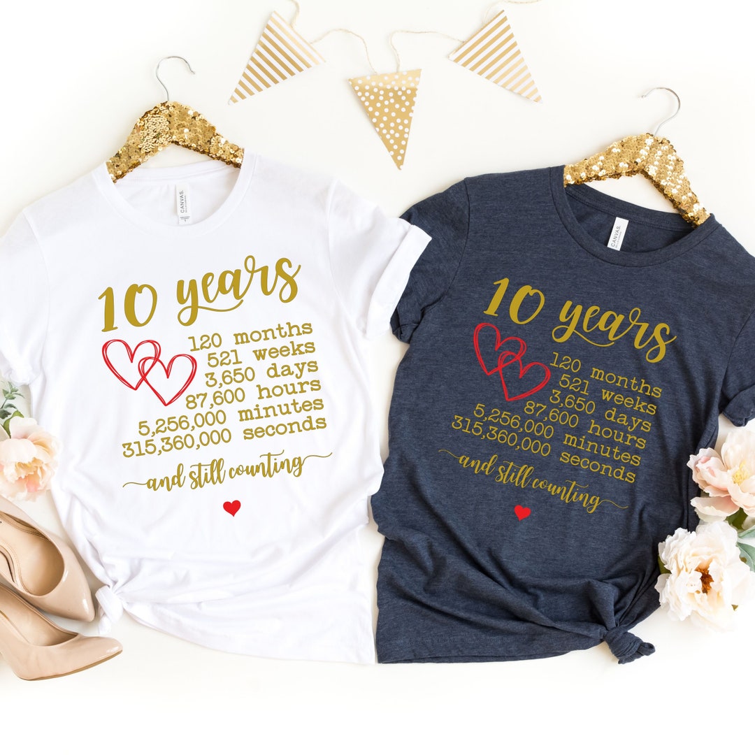 10 Years Anniversary Shirt, Couple Shirts,wedding Anniversary Shirt ...