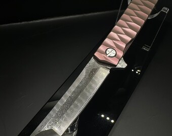 Pink Damascus Knife - Etsy