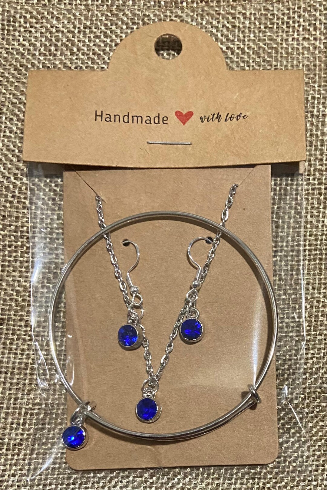 September Birthstone Charm Set: Includes Necklace, Earrings, and ...