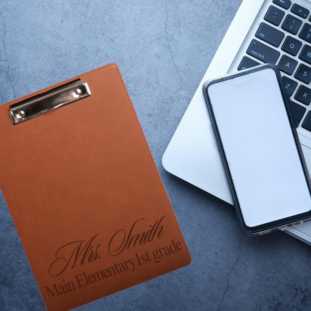 Custom Laser Engraved Leather Clipboard Personalized Office Essential ...
