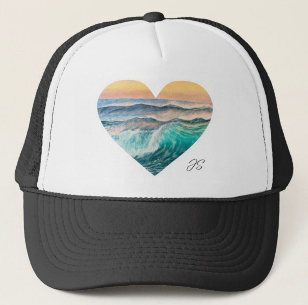 Beach Ocean Wave Heart Tropical Trucker Hat - Etsy