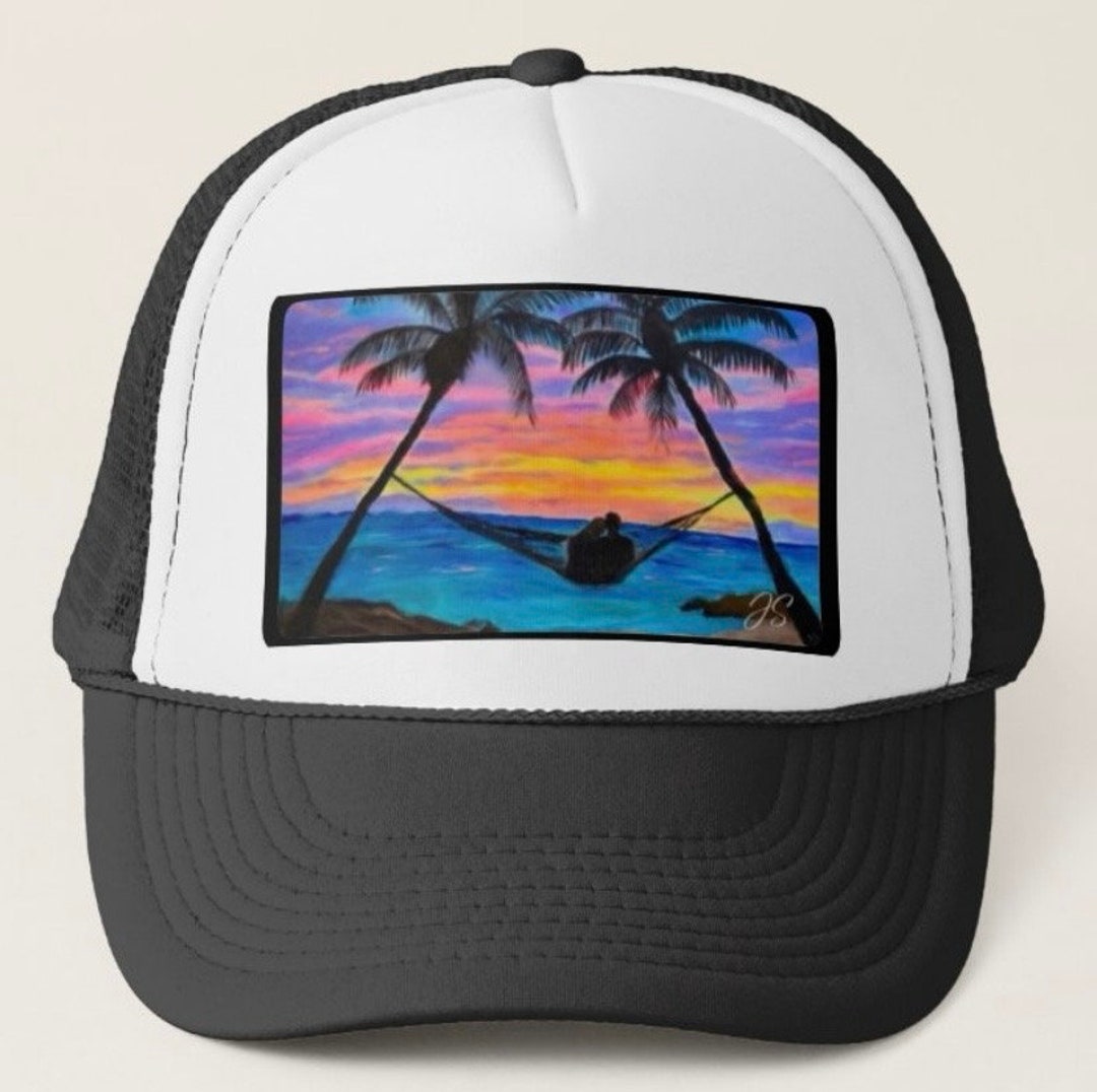 Beach Ocean Sunset Tropical Trucker Hat - Etsy