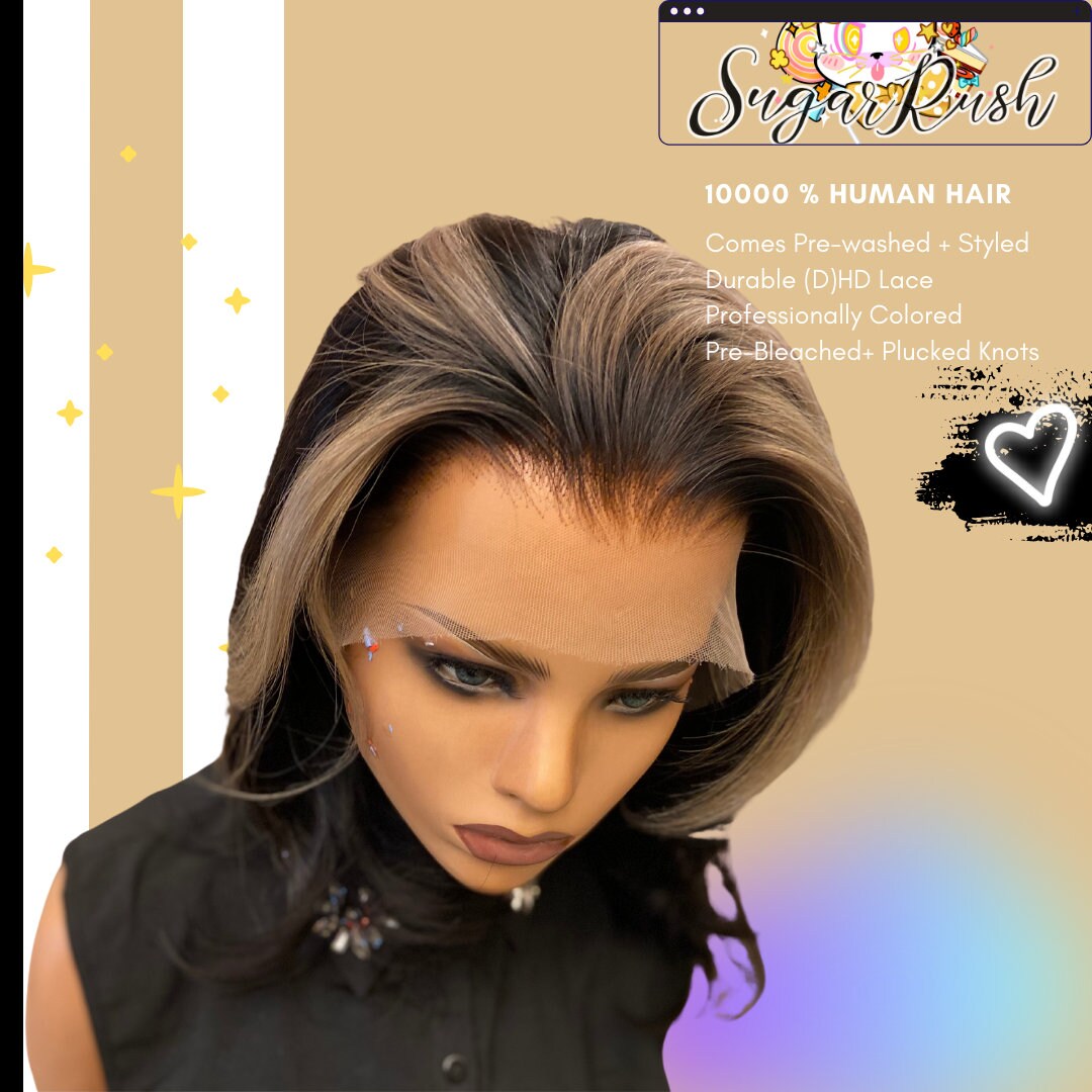 COOKIES-N-CREAM WIG High Quality, Human Hair Wig, Black Wig, Brown Wig ...