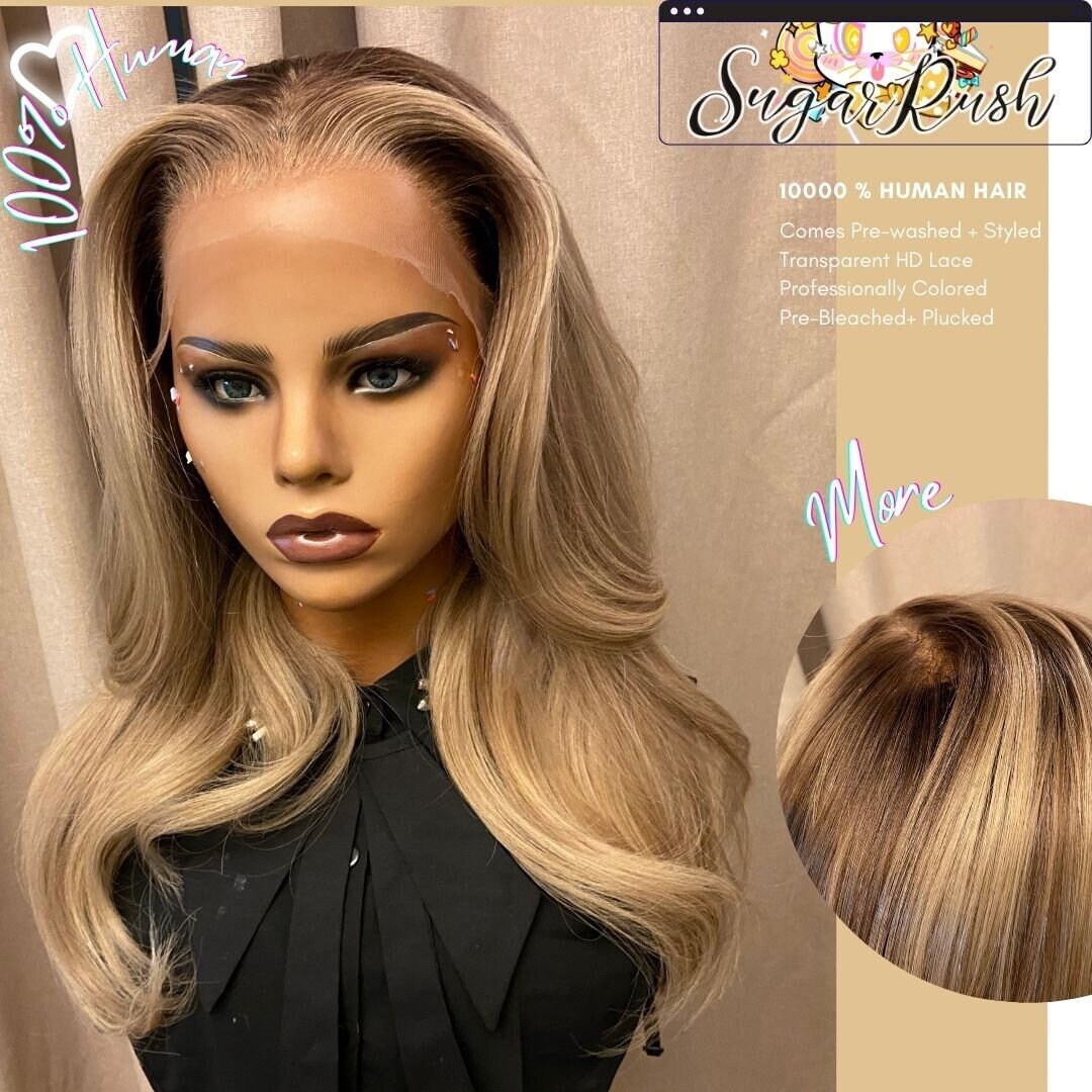 CARAMEL MACCHIATO WIG Human Hair Wig, Wigs for Everyone, Blonde Wig ...