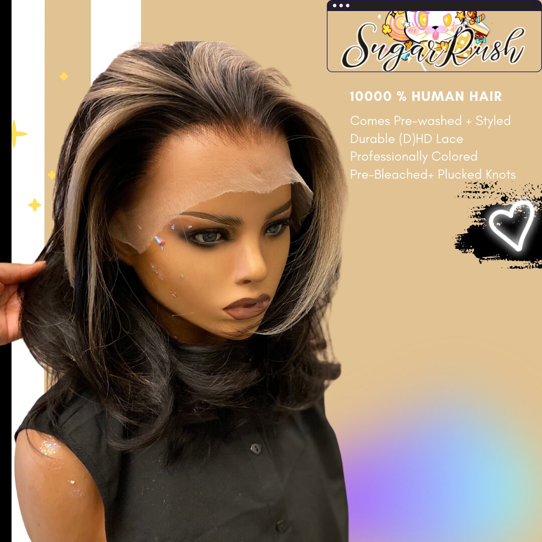 COOKIES-N-CREAM WIG High Quality, Human Hair Wig, Black Wig, Brown Wig ...