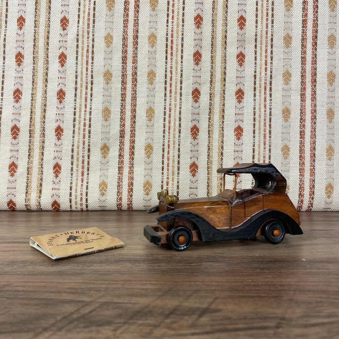 Vintage Wooden Car Toy Roadster Made in the Peoples - Etsy