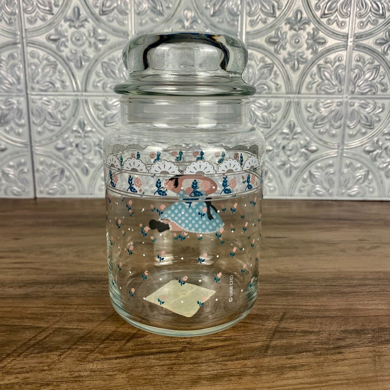 Vintage 1988 CHD Canister, Cottagecore Jar, Country Cat With Blue Polka ...