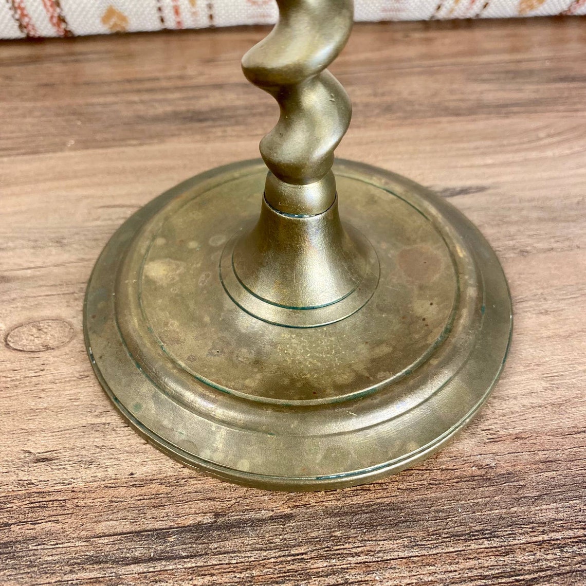 Brass Tapered Candlesticks, Barley Twist Candle Sticks, Twisted Stem ...