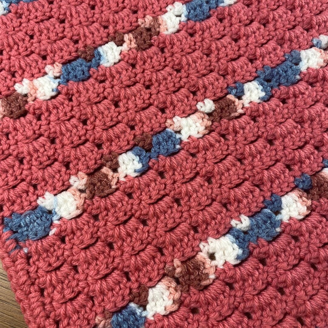 80s Vintage Baby Afghan, 1980s Crochet Baby Blanket, Hobbyist Piece ...