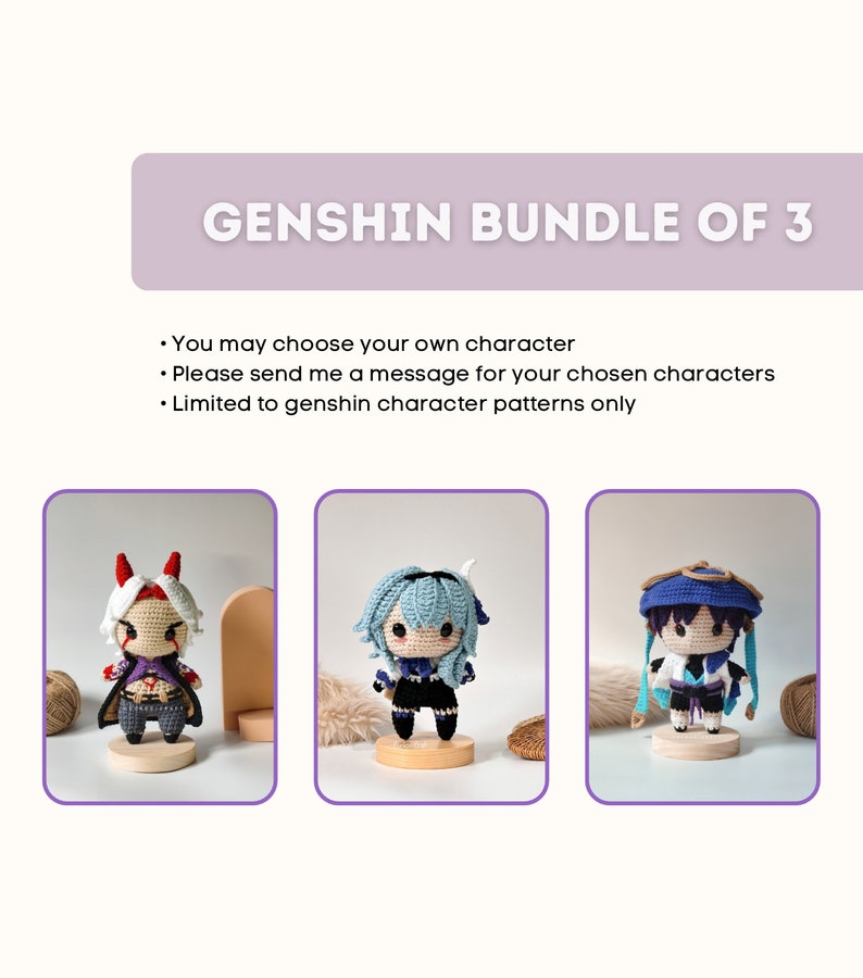 Trio Genshin Bundle Amigurumi/crochet Pattern - Etsy