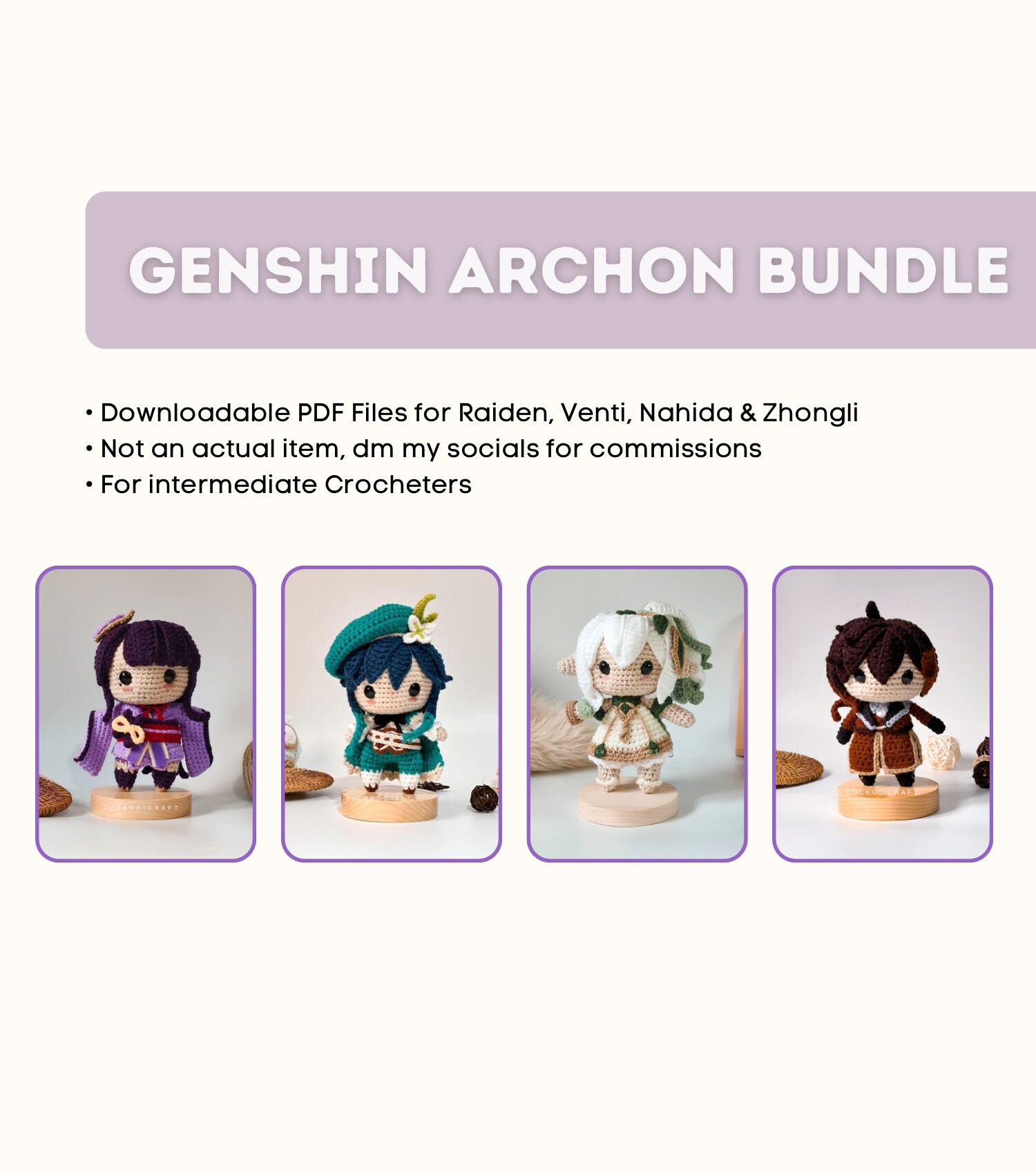 Genshin Archon Bundle Amigurumi/crochet Pattern - Etsy