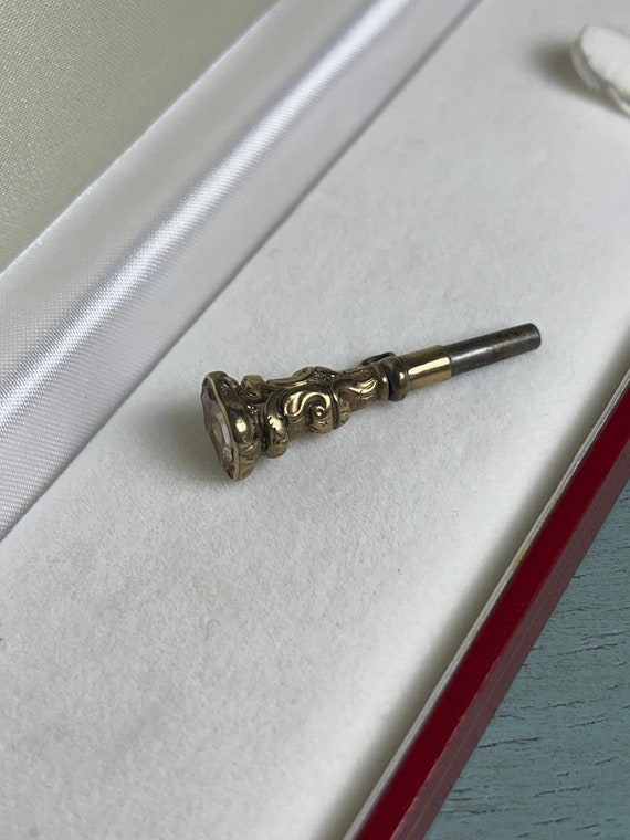 Antique Georgian 14k Gold Cased Set with Rock Crystal… - Gem