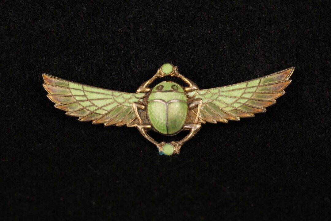 Egyptian Revival Scarab Pilque a Jour Brooch - Etsy