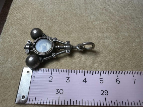 Antique Silver Compass Fob Circa 1870s - Gem