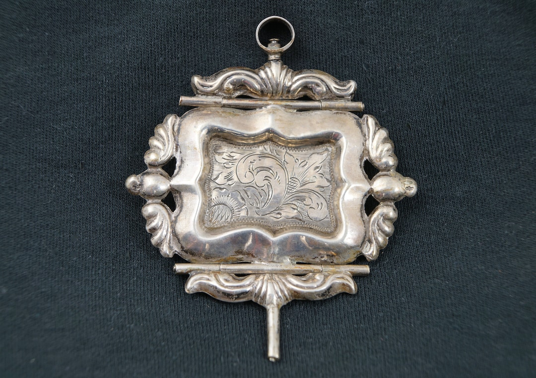 Antique Victorian Pocket Watch Key – Ornate Silver Wind-up Key for ...