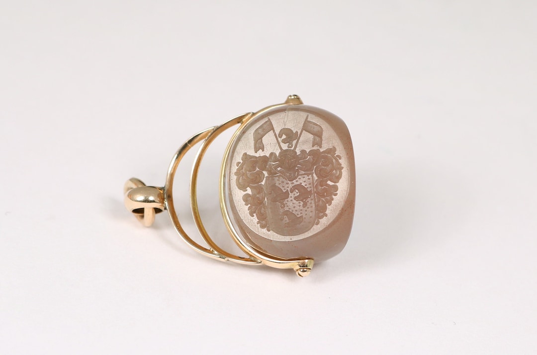 Intaglio Ultra Fine Coat of Arms 14k Gold Triple Matrix Seal | Holle ...