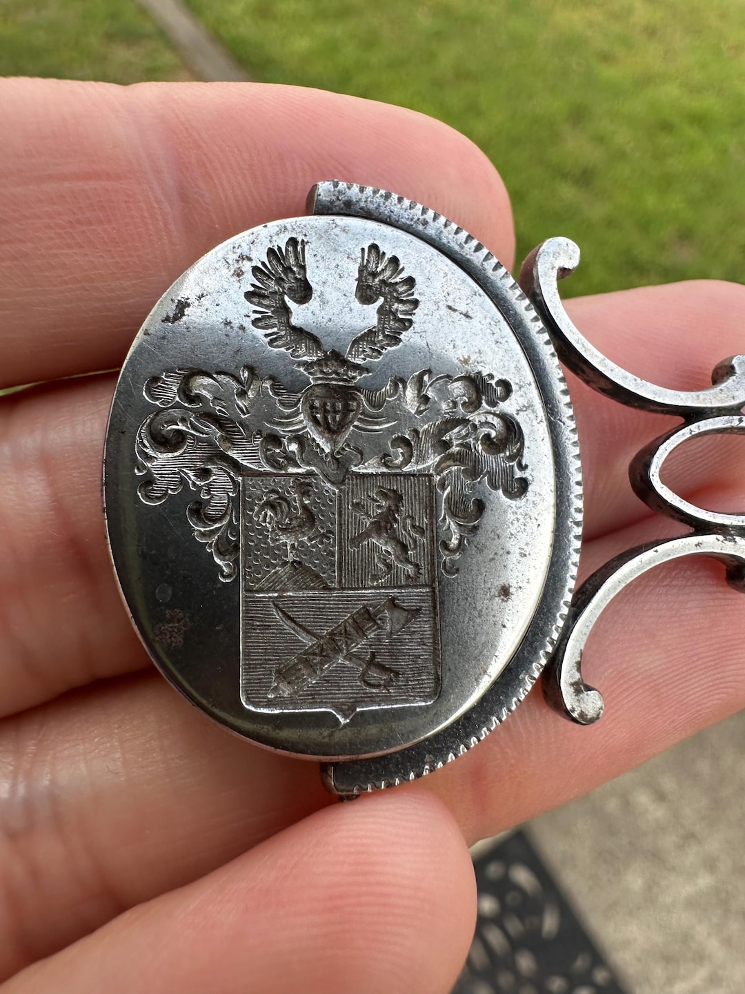 18th Century Knights Intaglio Seal – Lion and Rooster Coat of Arms - Etsy