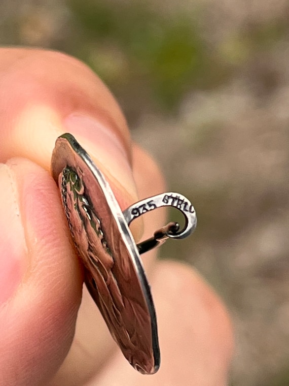 Art Nouveau Silver Pin - Gem