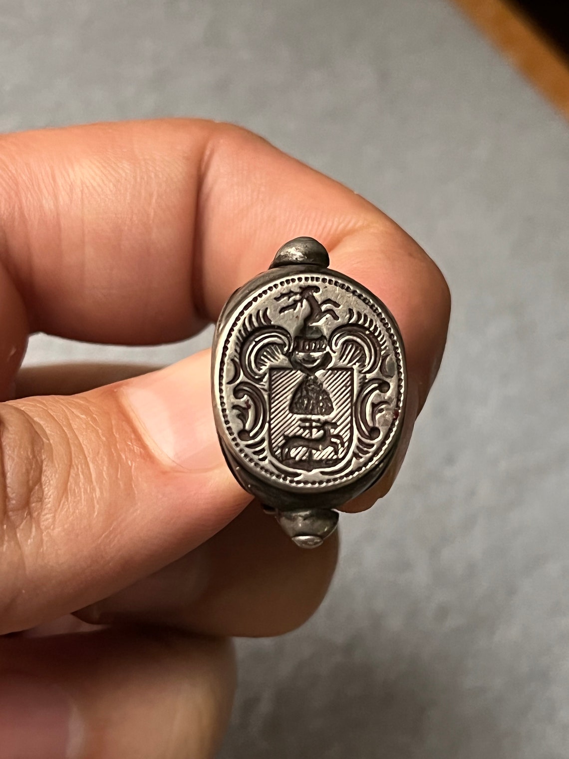 18th Century Noble Coat of Arms Intaglio Silver Spinner Fob and Seal ...