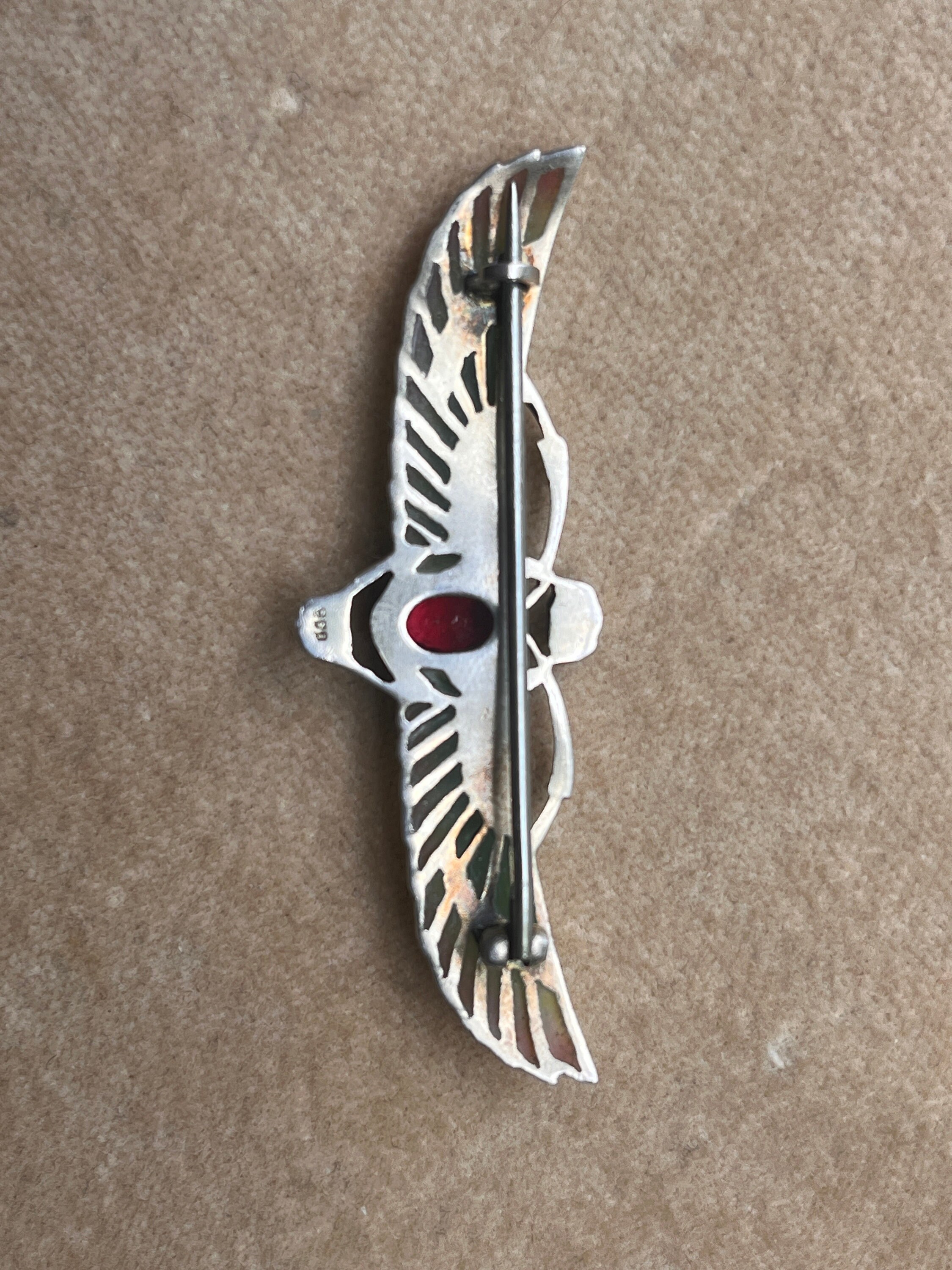 Egyptian Revival Scarab Silver and Garnet Pilque a Jour Brooch - Etsy
