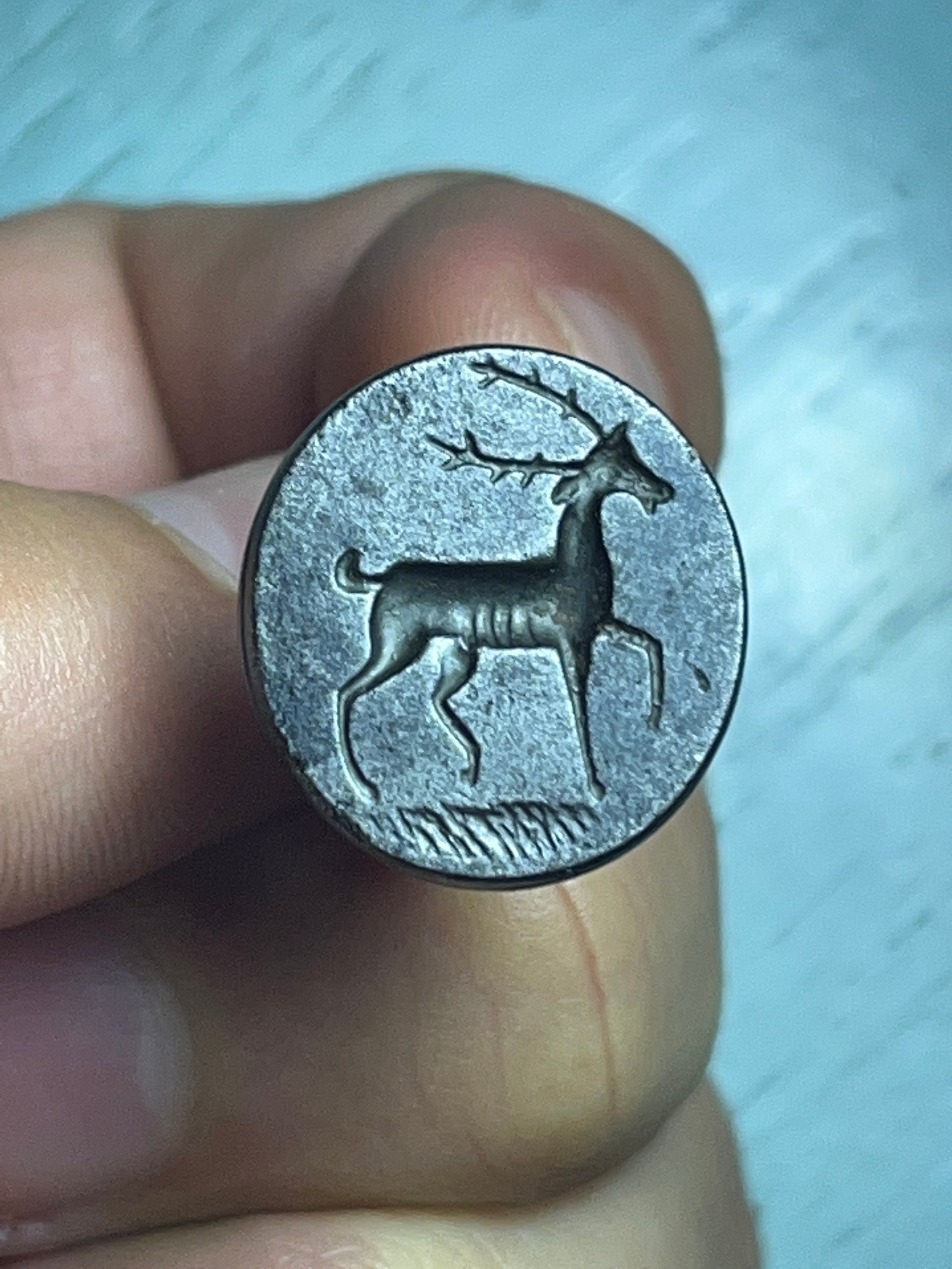 18th Century Steel Intaglio Seal Prancing Stag / Deer - Etsy