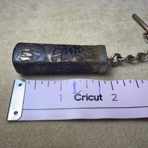 Antique Japanese Shakudo Pocket Watch Chain With Ornate Inlaid Fob ...