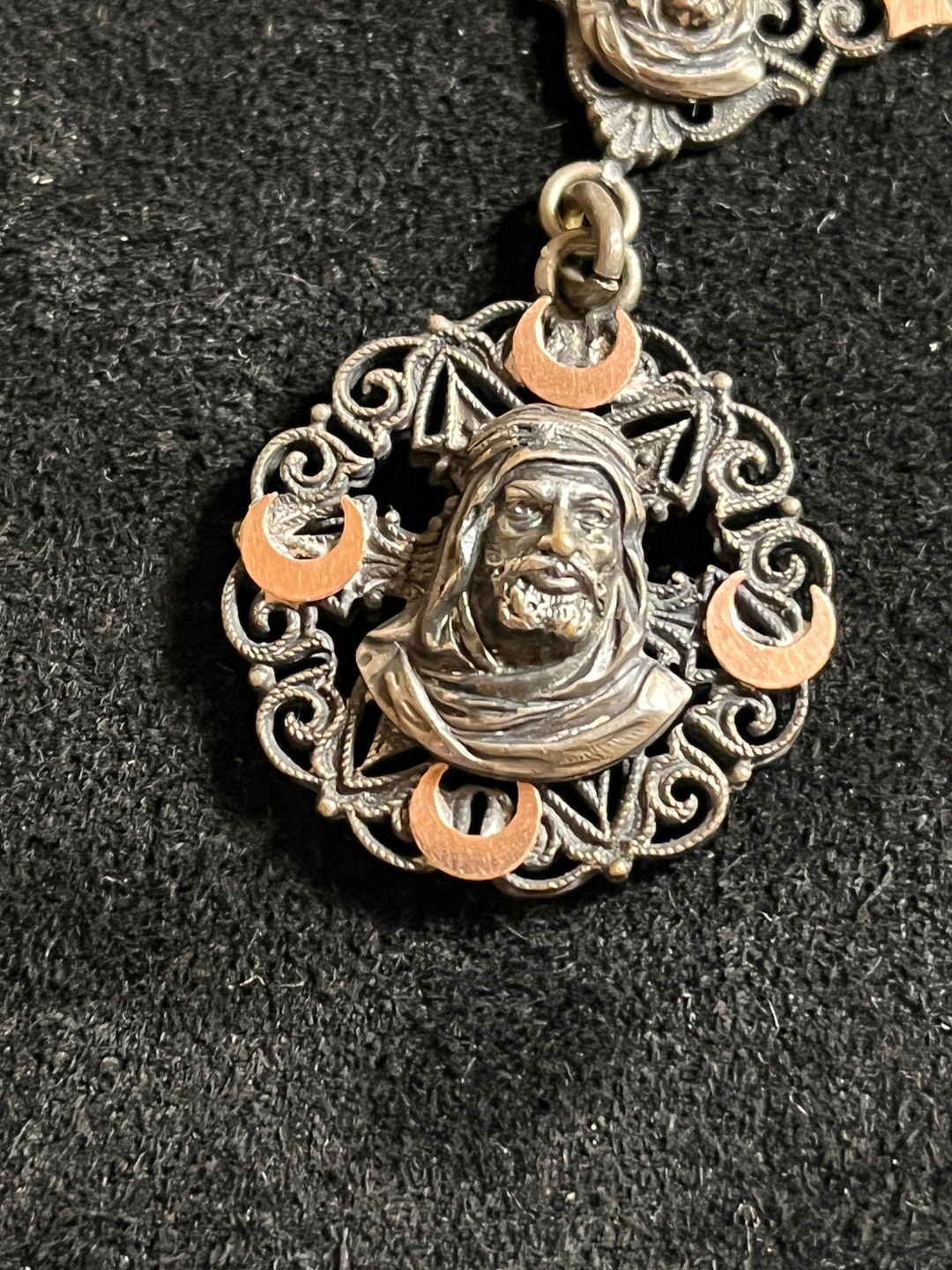 Antique Copper Chatelaine Fob – 19th Century Orientalist Filigree With ...