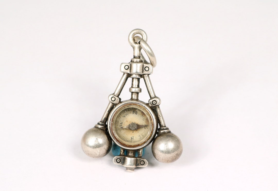 Antique Silver Compass Fob Circa 1870s - Etsy