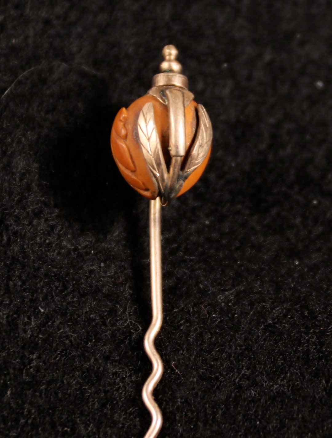 Miniature Victorian Era Pomander 10k Gold Stick Pin Scent Flask Perfume ...