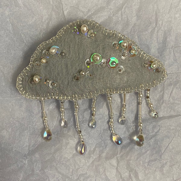 Felt Cloud Hair Clip - Etsy
