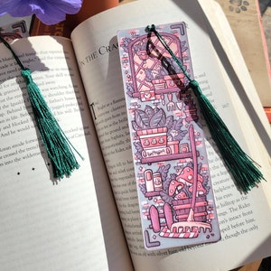 2"x6" Green Garden Bookmark With Tassel, Comfy Cozy Cottage Gardening ...