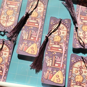 2"x6" Witch Library Halloween Bookmark With Tassel, Spooky Aesthetic ...