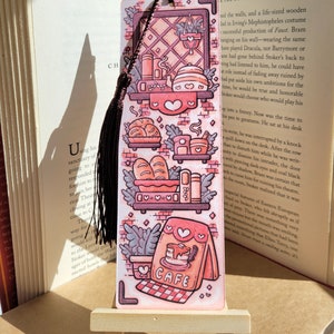 2"x6" Cafe Bakery Bookmark With Tassel, Comfy Cozy Cottage Coffee and ...