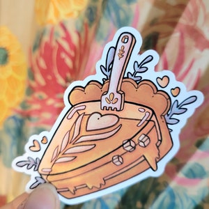 Pie Fall Sticker - Matte Die Cut Vinyl Sticker, Cute Computer Laptop ...