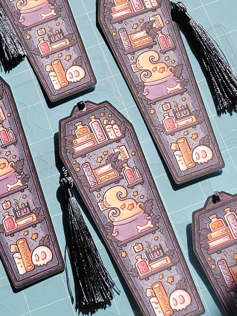 2x6 Navy Blue Coffin Bookmark With Tassel - Etsy