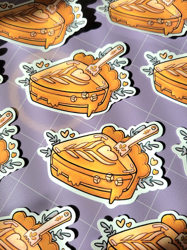Pie Fall Sticker Matte Die Cut Vinyl Sticker Cute Computer - Etsy