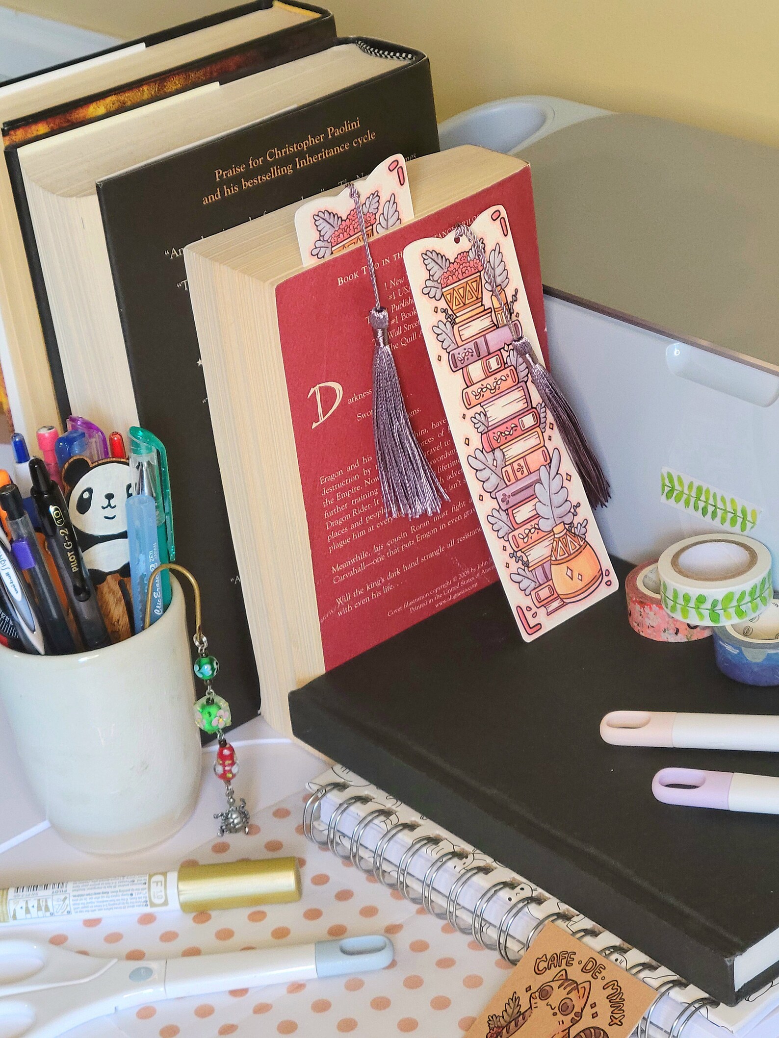 2x6 Stacked Books Bookmark With Tassel Gift for - Etsy