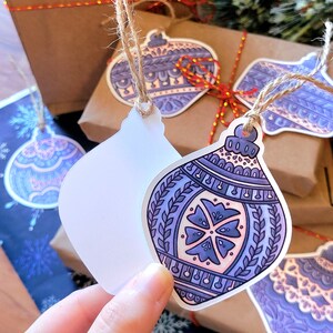 Set of 5 Rustic Gift Hang Tags Blue Ornaments With String - Etsy